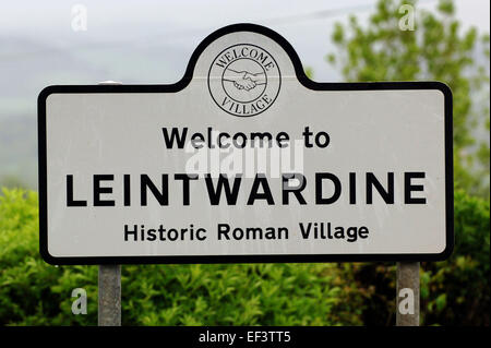 Leintwardine village,Shropshire,UK,showing hotel,pub,post office,church ...