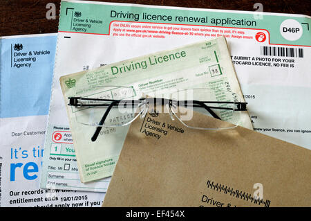 Renewing driving licence at 70 form with old style paper licence Stock ...