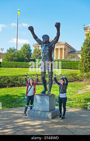 The "Rocky Steps" in front of the Philadelphia Museum of Art, famous as ...