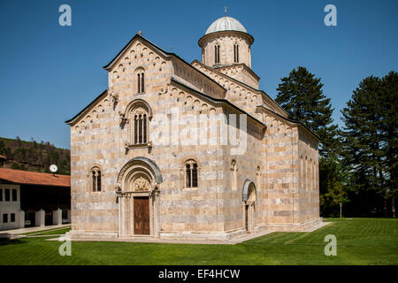 The Visoki Decani monastery church in the countryside of Kosovo Stock ...
