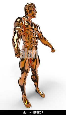 Gold bodybuilder figure in various poses and angles Stock Photo - Alamy