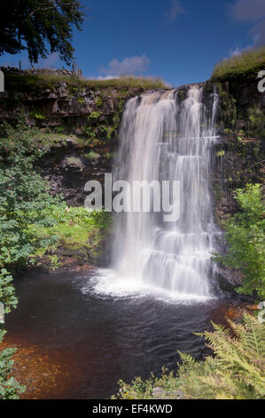 Hell Gill Force Waterfall in Yorkshire with a rainbow appearing in the ...