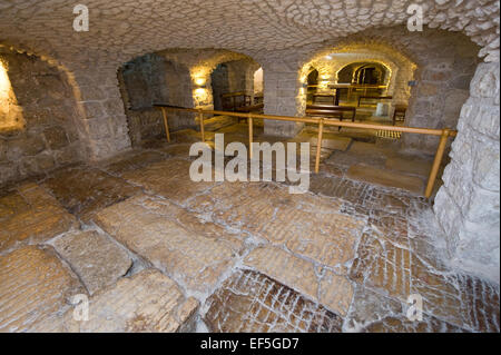 The lithostrotos pavement on the Via Dolorosa in the old city in ...