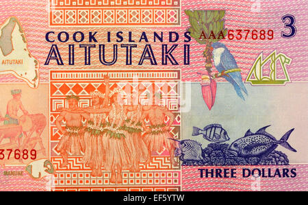 Cook Islands 3 Three Dollar Bank Note Stock Photo - Alamy