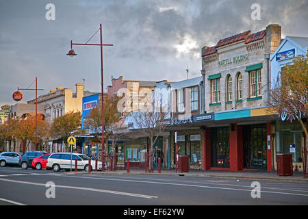 The main road and shops along The Street in the small British seaside ...