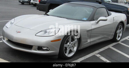 Car, Chevrolet Corvette C6 Convertible, model year 2005-, black ...