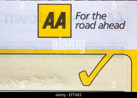 AA for the road ahead - details on AA Breakdown Report Stock Photo - Alamy