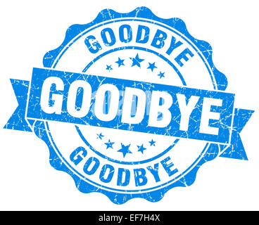 goodbye blue grunge vintage stamp isolated on white background Stock ...