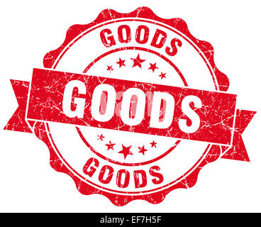 goods red round grunge stamp on white Stock Photo - Alamy