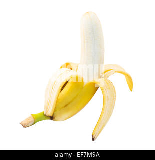 Fresh banana with an opened accurate peel Stock Photo - Alamy