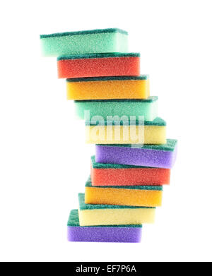 Kitchen sponges isolated on a white background Stock Photo - Alamy