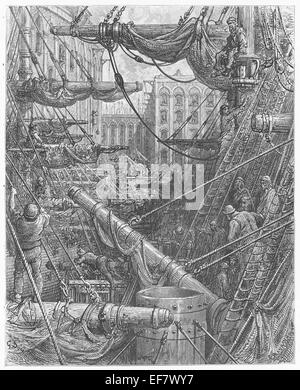 London Docks Victorian period Stock Photo - Alamy
