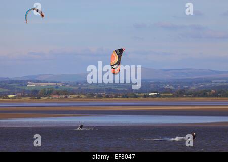 Kitesurfing Solway Coast. Cumbria, England, United Kingdom Stock Photo ...