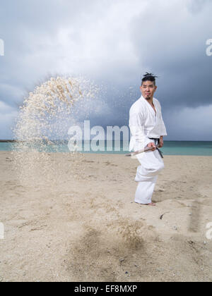Fumiya Matayoshi with eku ( oar ) training in Kobudo / Karate on the ...