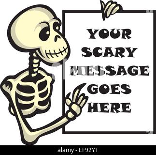 A skeleton holding a sign for scary messages Stock Vector Image & Art ...