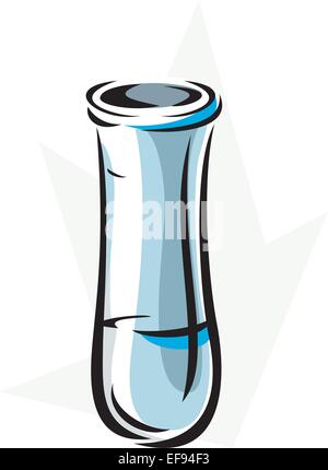 An illustration of a flask or beaker with liquid on a background of a ...