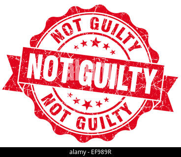 guilty red grunge seal isolated on white Stock Photo - Alamy