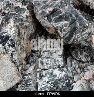 Lewisian Gneiss rocks on the Isle of Harris in the Outer Hebrides of ...