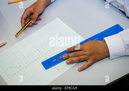 Primary school student working hard in maths class at Primary School in ...