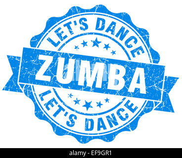 zumba blue grunge vintage stamp isolated on white background Stock ...