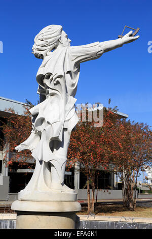 USA, Louisiana, Baton Rouge, Statue of Jesus Christ in Holy Rosary ...