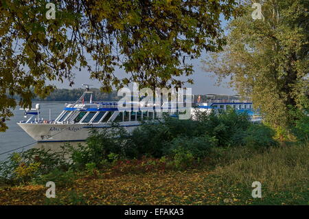 Passenger cruise ship in Ruse port at Danube river, Bulgaria Stock ...