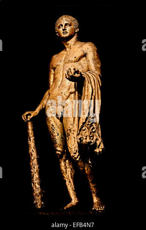 Heracles with club, lion skin and golden apples. The statue was found ...