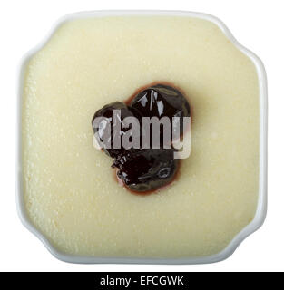 Semolina pudding with jam. Traditional dessert. Food UK Stock Photo - Alamy