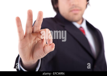 Business man signaling ok - focus on finger Stock Photo - Alamy
