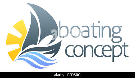 An abstract illustration of a sail boat ship circle concept design ...