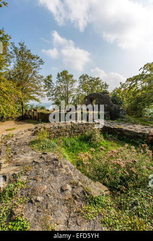 Ruin of the Isenburg, a medieval castle above river Ruhr Stock Photo ...