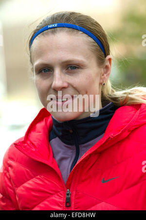 Berlin, Germany. 01st Feb, 2015. Doping key witness Julia Stepanova ...