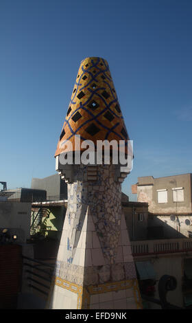 Antoni Gaudi designed the chimney pots on the roof of Guell Palace ...