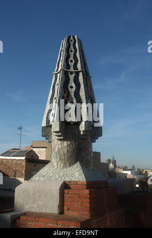 Antoni Gaudi designed the chimney pots on the roof of Guell Palace ...