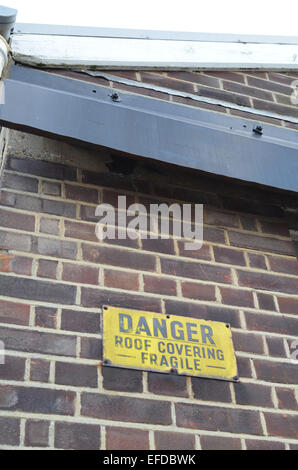 danger fragile roof sign yellow warning white black health safety ...