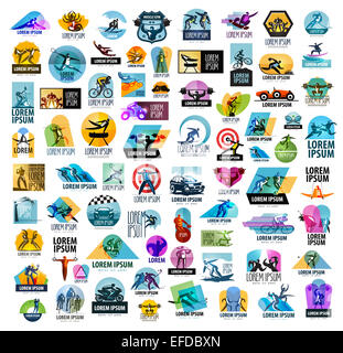 Basketball emblem logo design template Stock Photo - Alamy