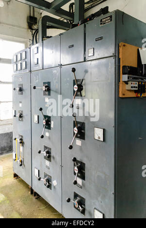 Very old electrical switchgear gauges Stock Photo - Alamy