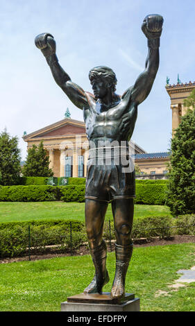 Statue of Sylvester Stallone as Rocky outside the Philadelphia Museum ...