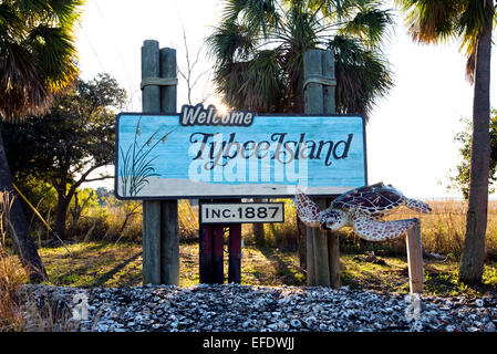 Welcome to Tybee Island sign Stock Photo - Alamy