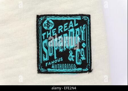 Superdry clothing label logos Stock Photo - Alamy