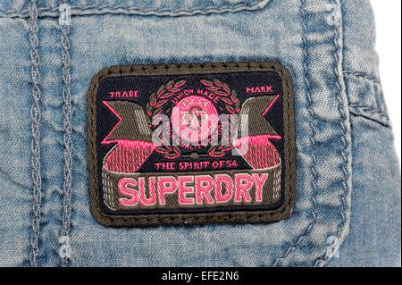 Superdry clothing label logos Stock Photo - Alamy