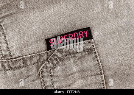 Superdry clothing label logos Stock Photo - Alamy