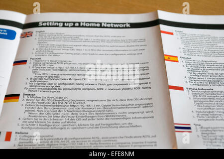 multilingual manual paper booklet instructions Stock Photo - Alamy