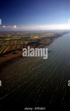 Farmland near Fish Point Wildlife Area along Saginaw Bay, Michigan. The ...