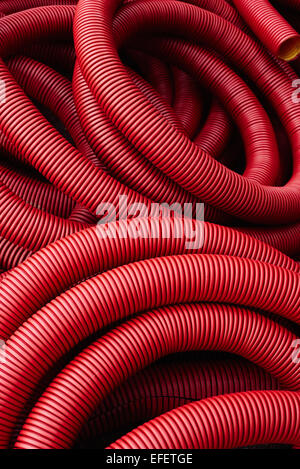 Corrugated plastic pipe with electrical cables Stock Photo - Alamy