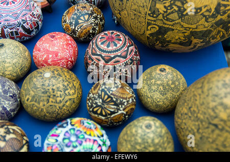 Peruvian handicraft .Peru. Mate burilado Stock Photo - Alamy