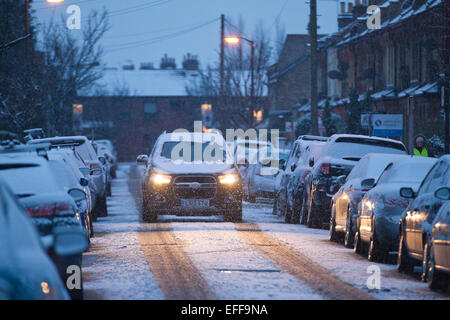 South London, UK. 03rd Feb, 2015. Picture shows a cyclist making his ...