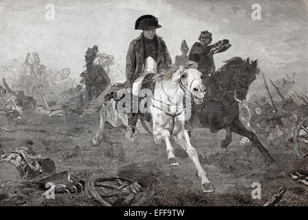 Napoleon at The Battle of Waterloo, 18 June 1815. After the painting by ...