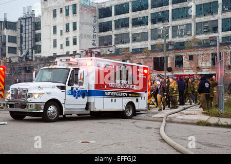 DFD firefighter down, Detroit, Michigan, USA, October 22, 2014 Stock ...
