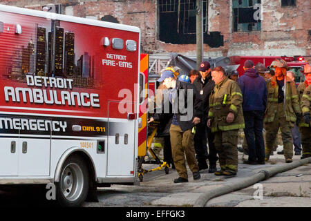 DFD firefighter down, Detroit, Michigan, USA, October 22, 2014 Stock ...